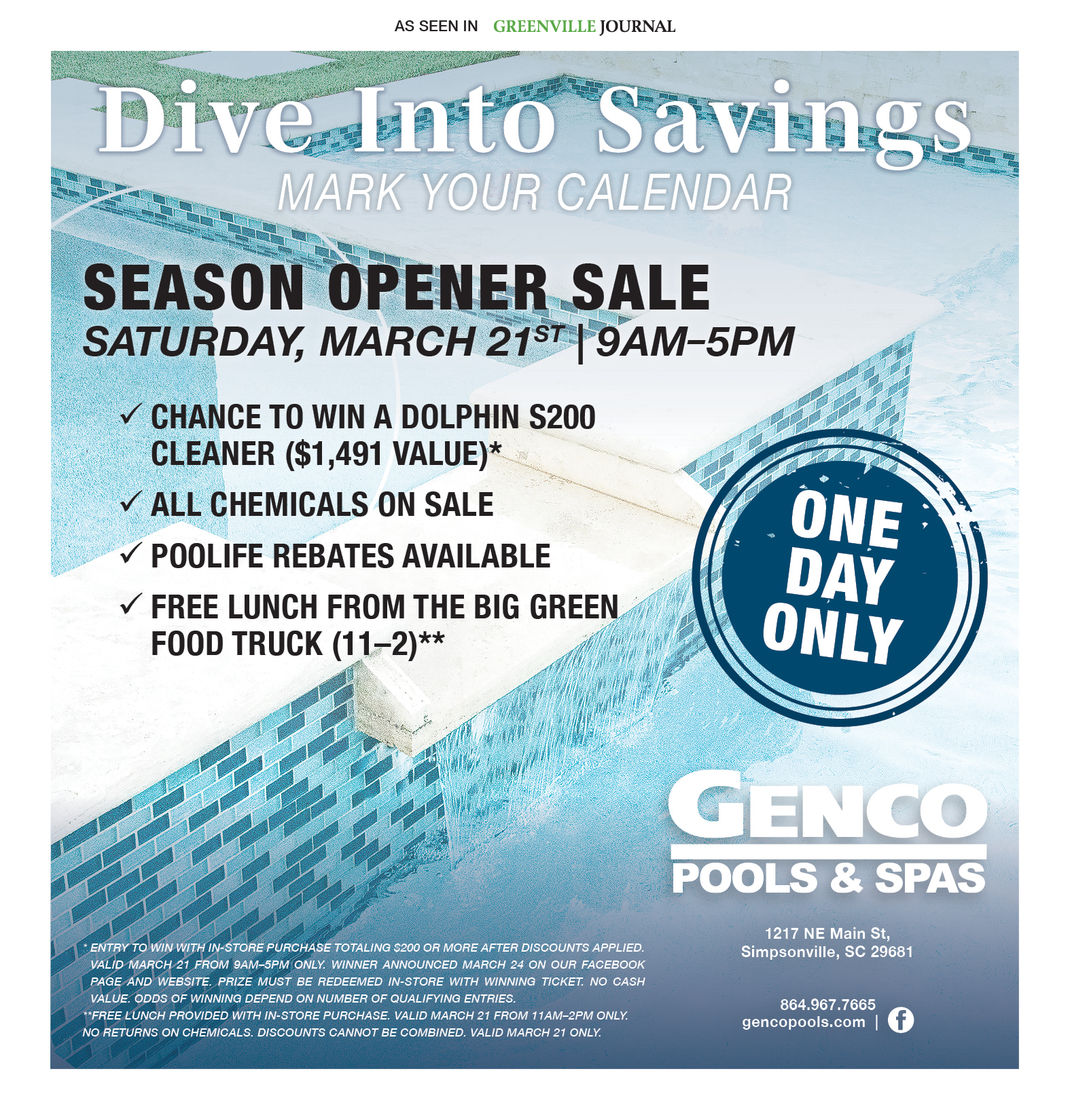 Season Opener Sale – Genco Pools & Spas | Simpsonville, SC